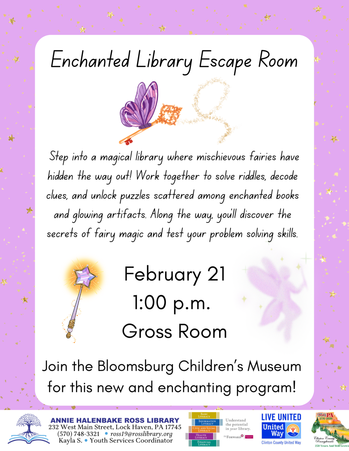 Enchanted Library Escape Room – Ross Library